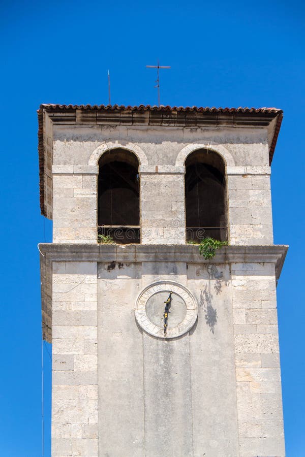 Old Clock on the Ancient Building Stock Photo - Image of town, clock ...