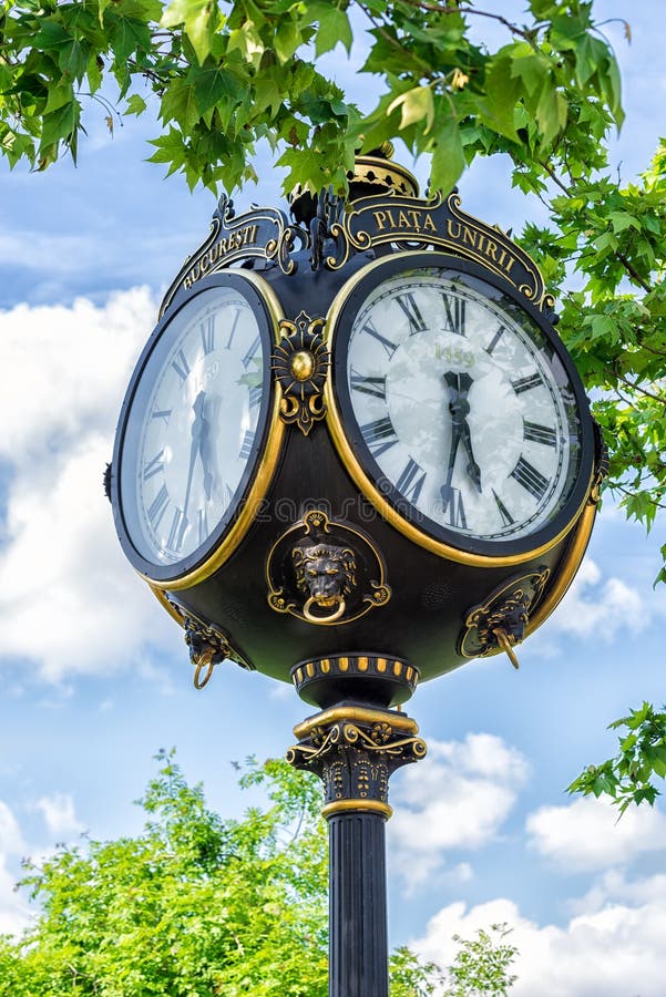 Old Clock in Bucharest Downtown Stock Image - Image of town ...