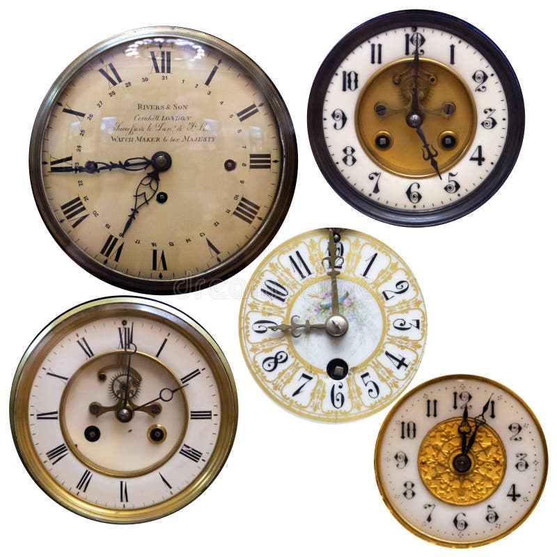 Old Clock Dial Close Up. Beautiful Font on Old Clock Dial Stock Photo ...