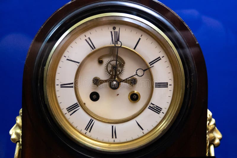 Old Clock Dial Close Up. Beautiful Font on Old Clock Dial Editorial ...