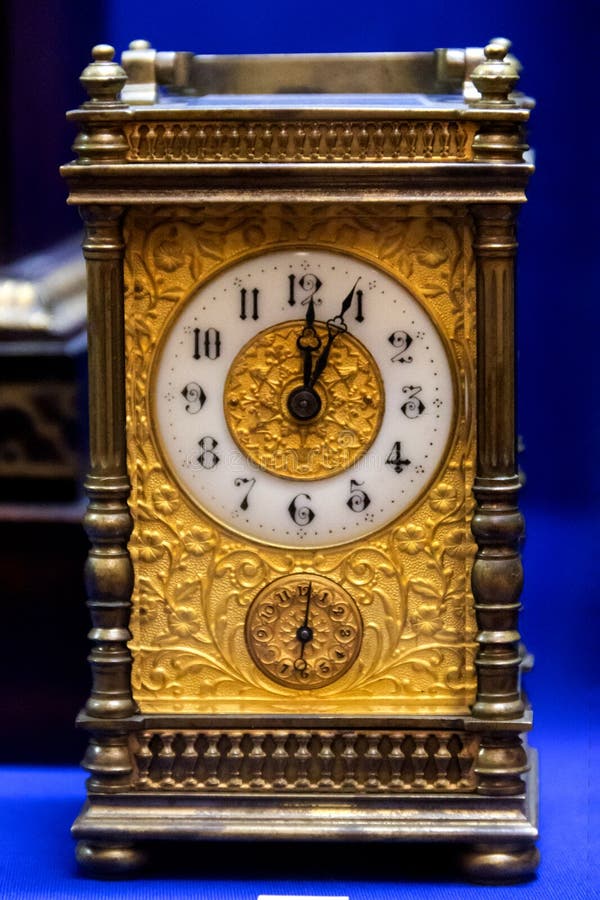 Old Clock Dial Close Up. Beautiful Font on Old Clock Dial Editorial ...