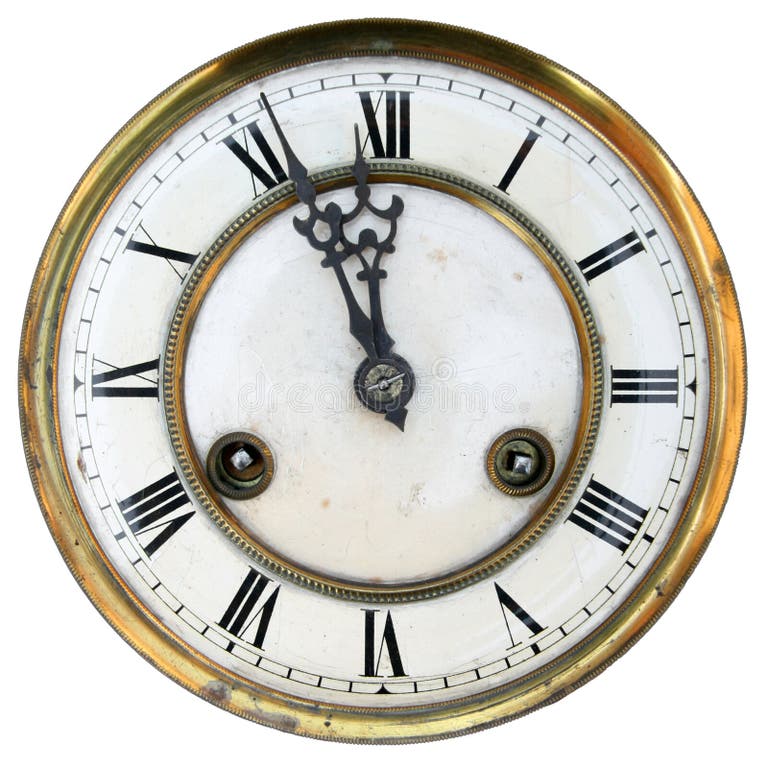 Old clock face isolated stock image. Image of grunge, golden - 6120421