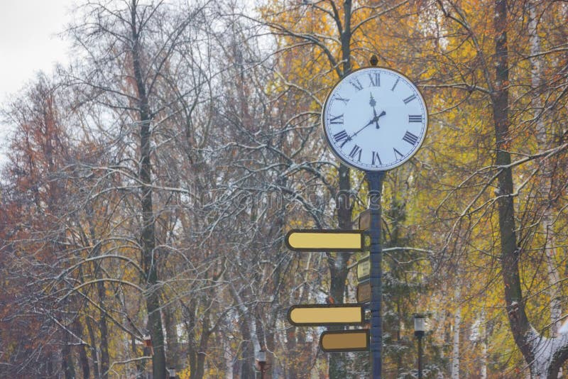 Old Clock with an Guide Arrows Stock Photo - Image of retro, concept ...