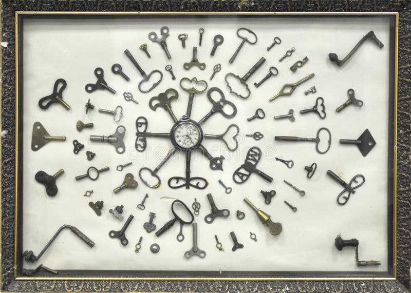 Old clock keys stock image. Image of engineering, clockwork - 16112405