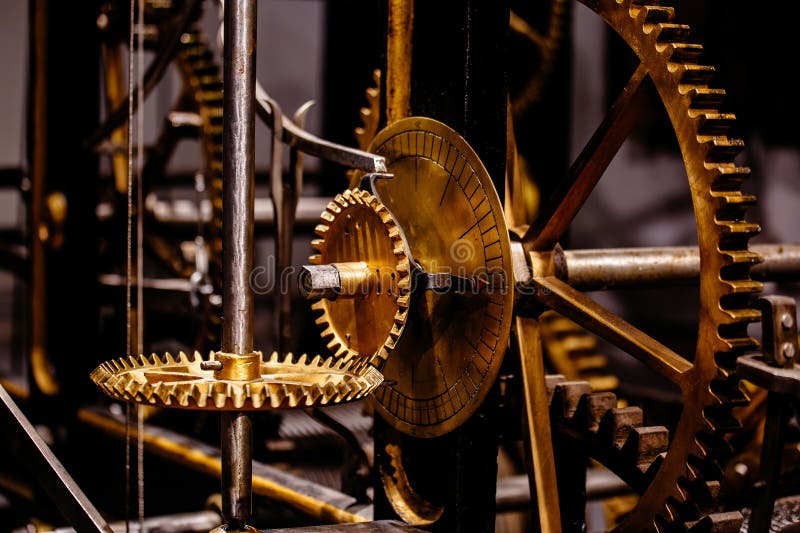 Old Clock Mechanism, Clock Gears, Close Up Stock Photo - Image of ...