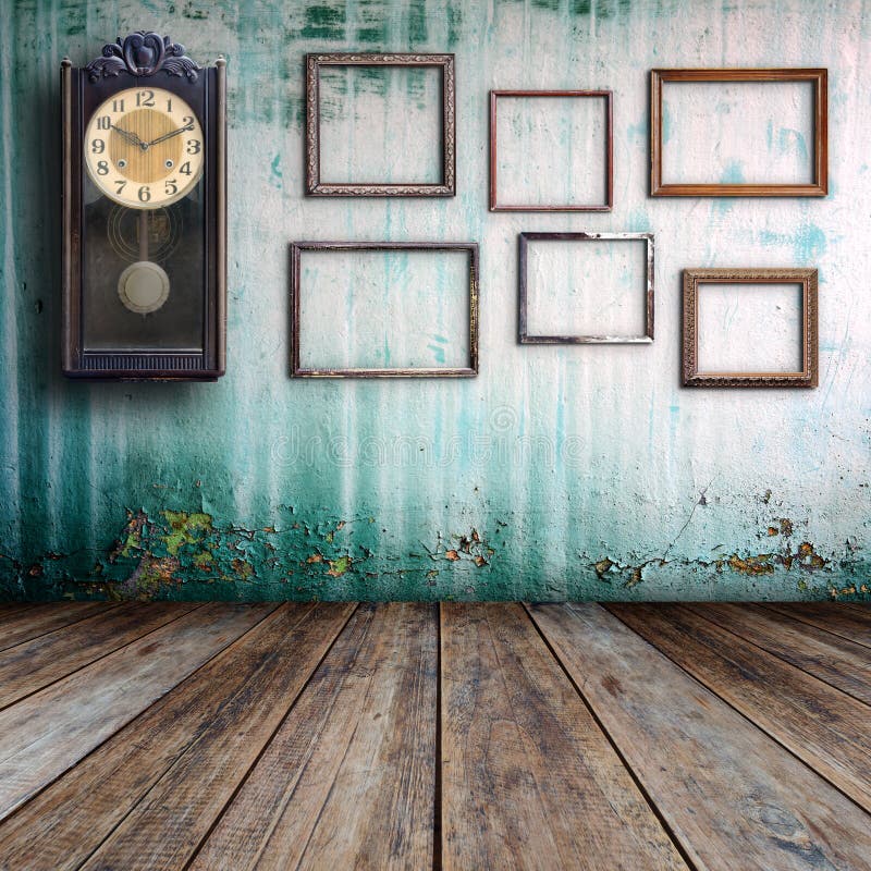 Old Clock and Picture Frame Stock Photo - Image of home, revival: 51651230