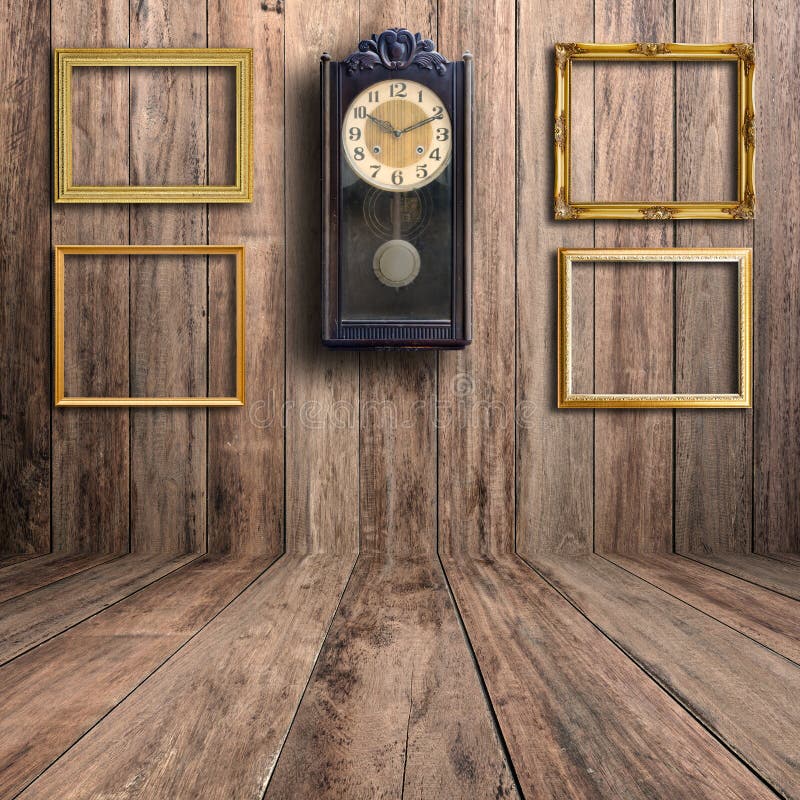 Old Clock and Picture Frame Stock Photo - Image of chair, interior ...