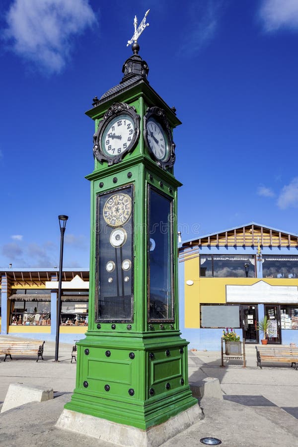 Old clock in Punta Arenas stock image. Image of green - 180039727