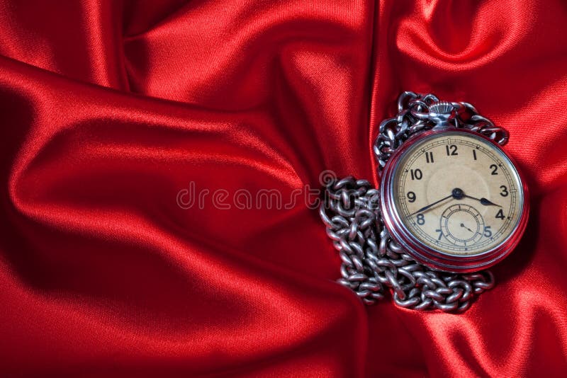 Old Clock on Red Background Stock Photo - Image of time, chronometer ...