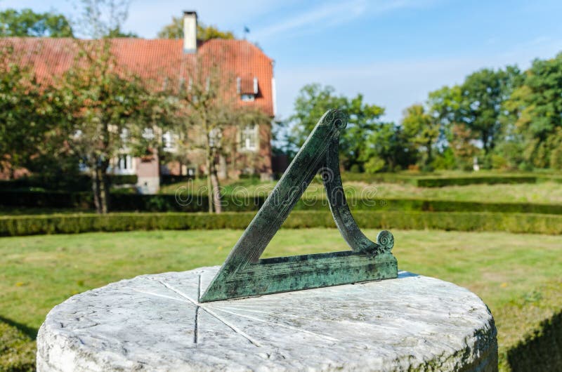Old Clock Sun Dial in a Garden Stock Image - Image of garden ...
