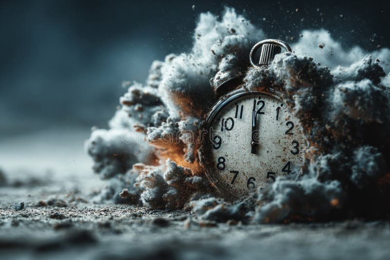 Broken Clock Representing Time Fractures Dark Stock Photos - Free ...