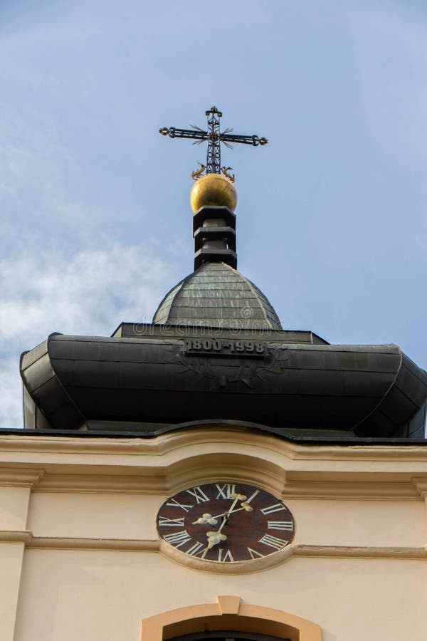 Clock on the Church stock image. Image of blue, house - 115928057
