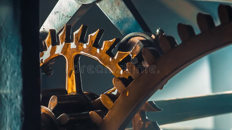 Ancient Clock Mechanism Inside of a Tower Stock Video - Video of tower ...