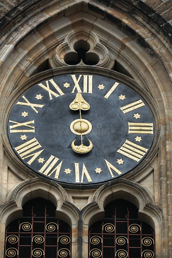 Old clock on a tower stock image. Image of numbers, punctual - 141606327
