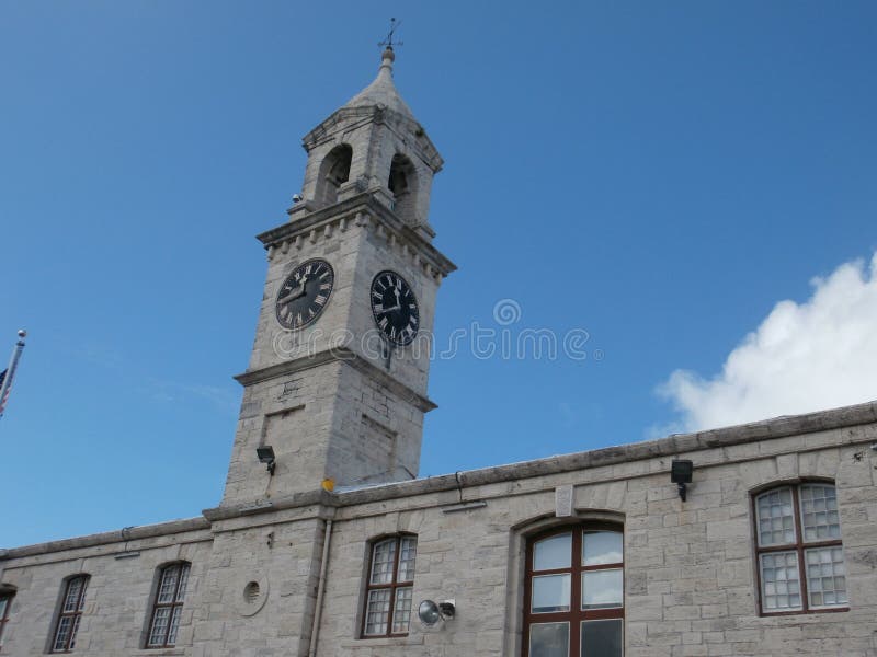 Old clock tower stock photo. Image of skies, island, bermuda - 81903916