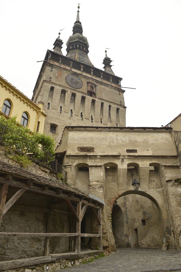Old Clock Tower, Sighisoara, Romania Stock Photo - Image of fort ...