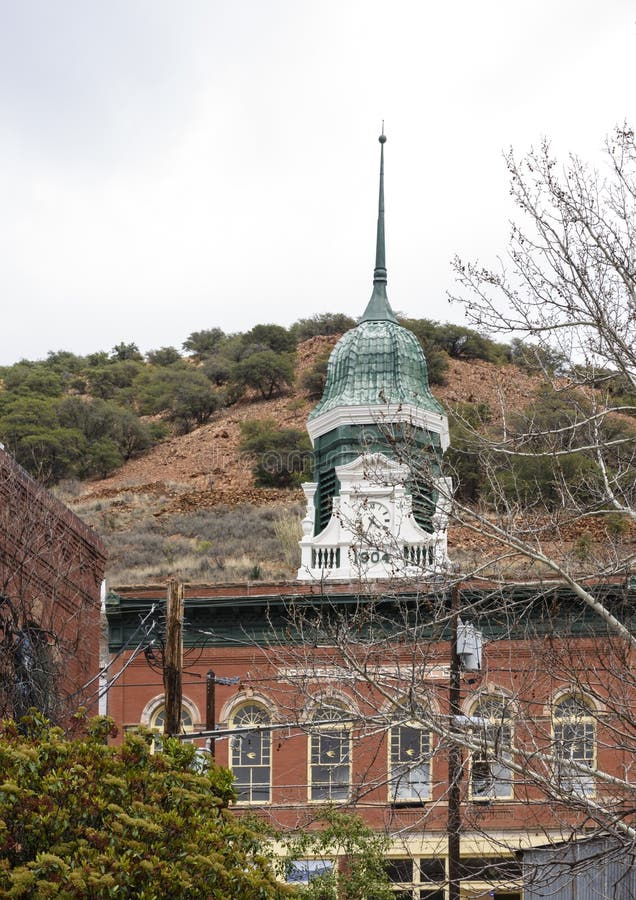 Old Clock Tower Steeple in Bisbee, AZ Editorial Stock Photo - Image of ...
