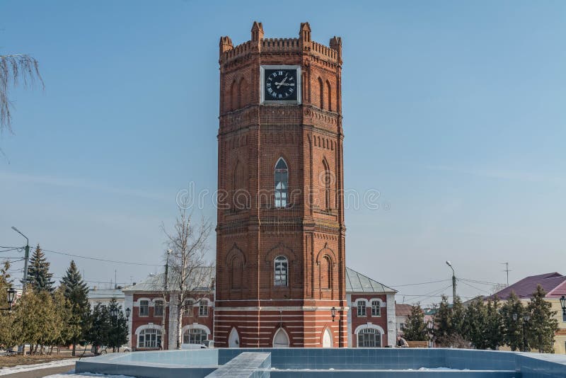 Old Clock Tower in the Town Square. Editorial Stock Photo - Image of ...