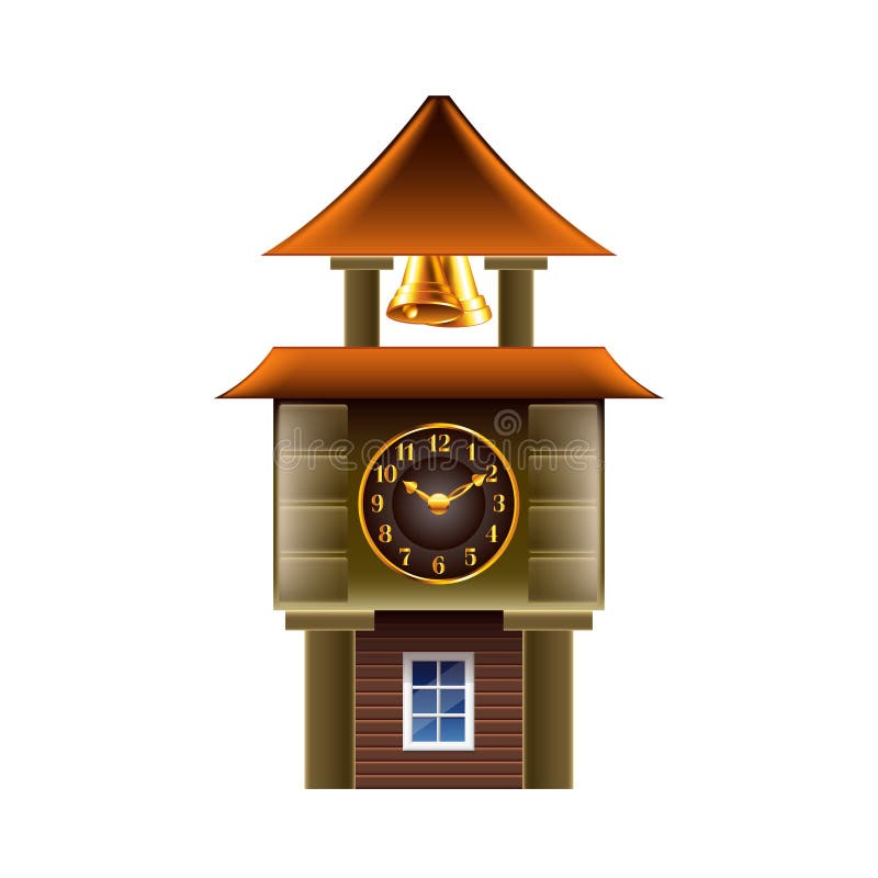 Old Clock Tower on White Vector Stock Vector - Illustration of icon ...
