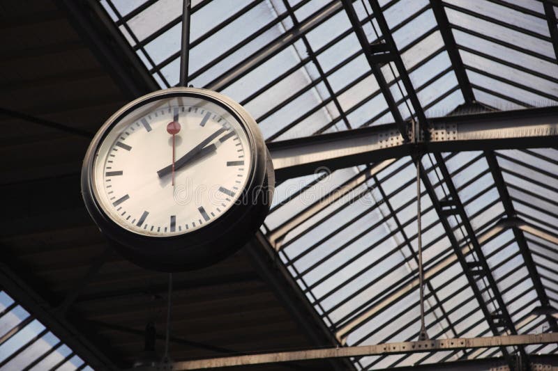 Old Clock at a Train Station Stock Photo - Image of network, copy: 25495824