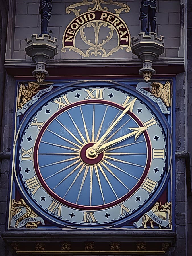An Old Clock in Village Wells,UK Stock Photo - Image of clock, village ...