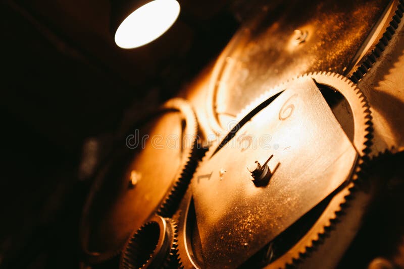The Old Clock on the Wall Art are Highlighted Stock Photo - Image of ...
