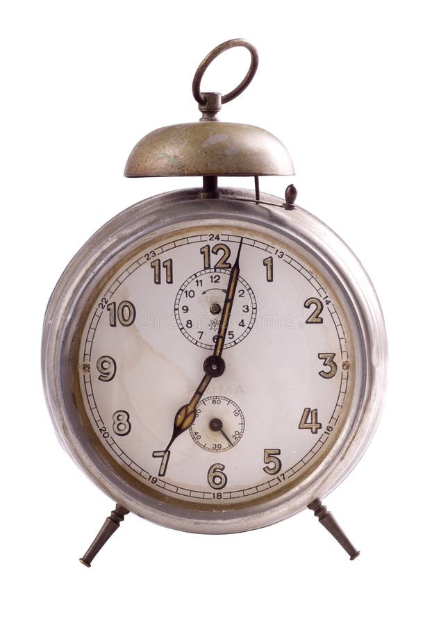 Old Clock On The White Background Stock Image - Image of dial, minutes ...