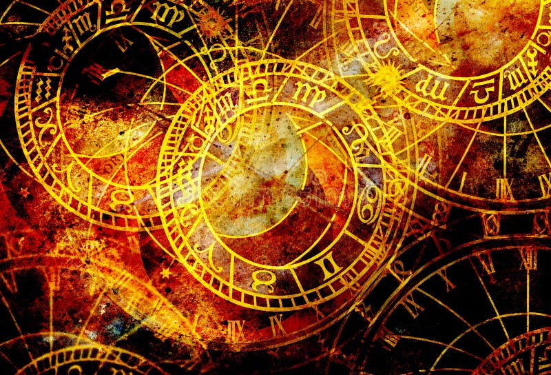 Zodiac Clock Abstract Hd