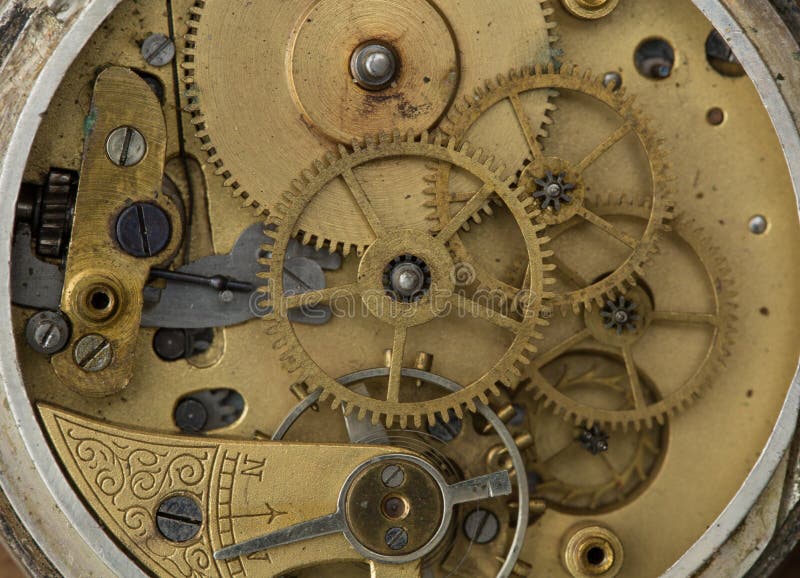Old Clockwork Close Up. Old Technology Concept Stock Photo - Image of ...