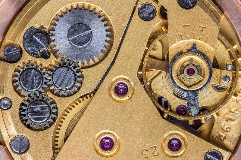 Old clockwork macro shot stock image. Image of machinery - 75172507