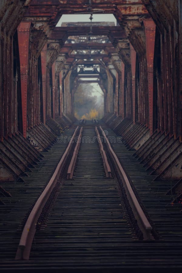 An Old, Closed Railway Bridge, a Metal Structure with Numerous Rust on ...