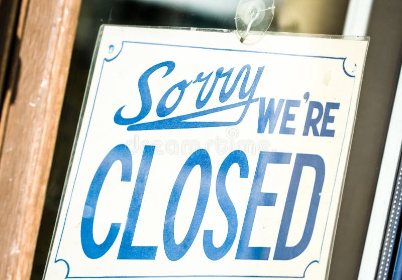 Sorry closed sign. stock photo. Image of attached, large - 41322578