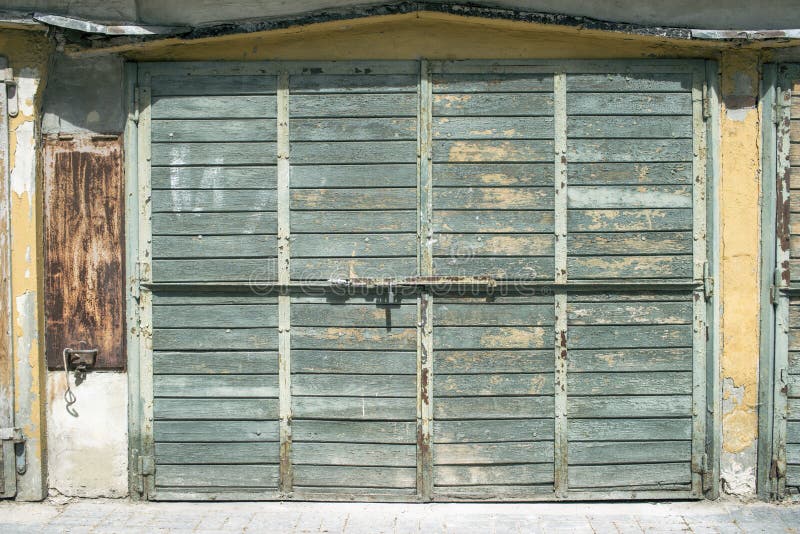 Old closed wooden gate stock photo. Image of garage, exterior - 88021972