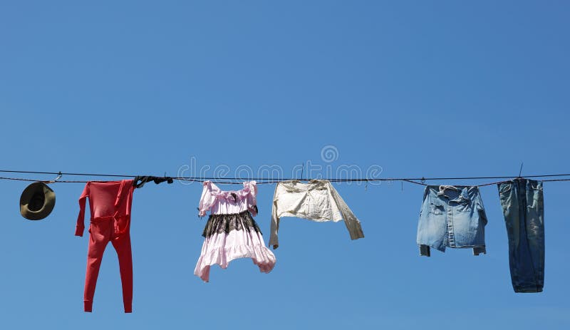 Sun Shining Over a Bright Laundry Line Stock Image - Image of ...
