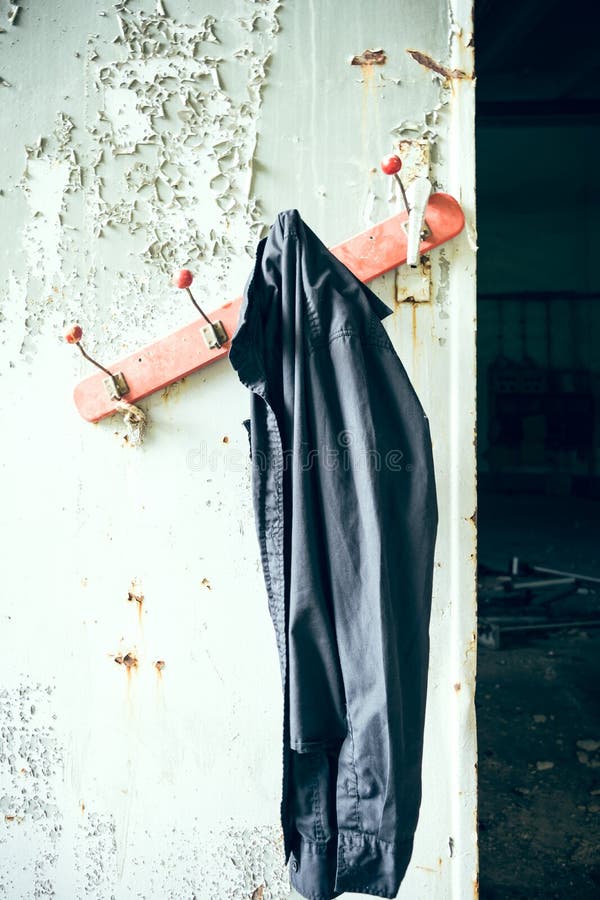 Old Clothes Wardrobe with Jacket Stock Photo - Image of wardrobe, black ...