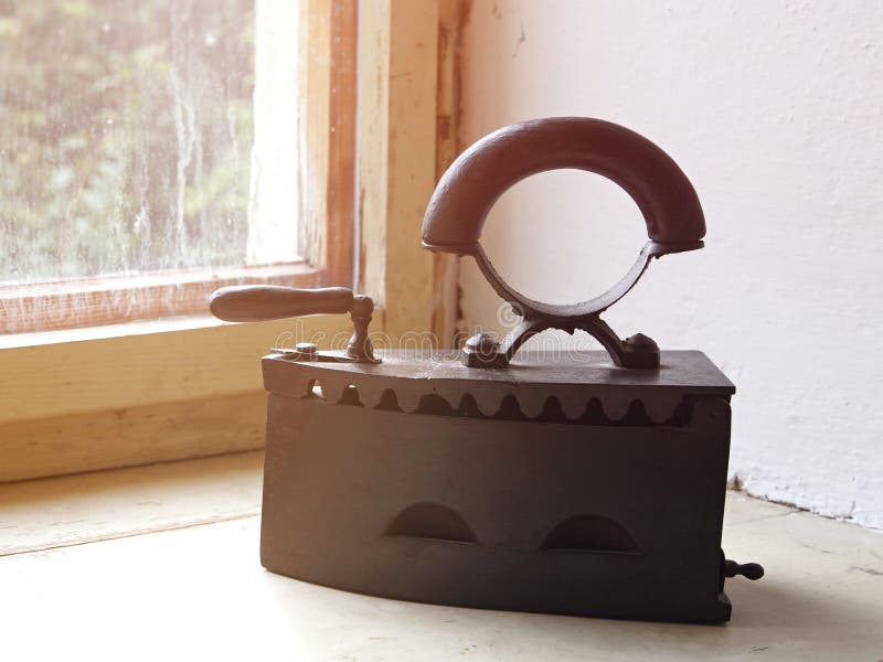 Coal Iron and Iron Electric Iron Comparison, Ancient Irons Stock Image ...