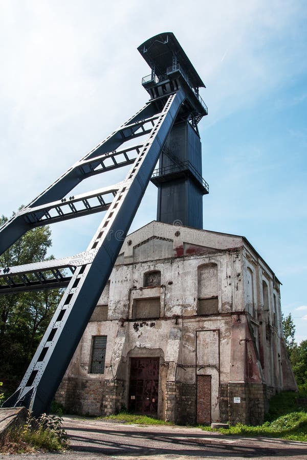 Old Coal Mine Shaft with Mining Tower Editorial Stock Image - Image of ...