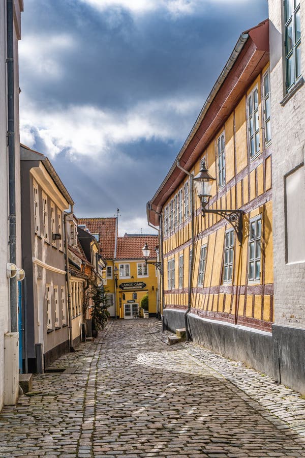 Old Cobbled Streets in the Center of Aalborg, Denmark Stock Image - Image of blue, denmark ...