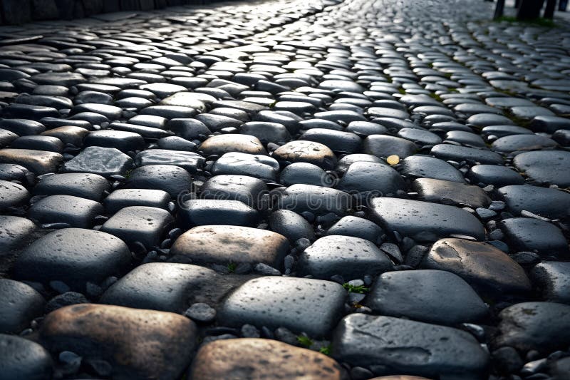 Old Cobblestone Pavement in Germany - European City Stock Illustration ...