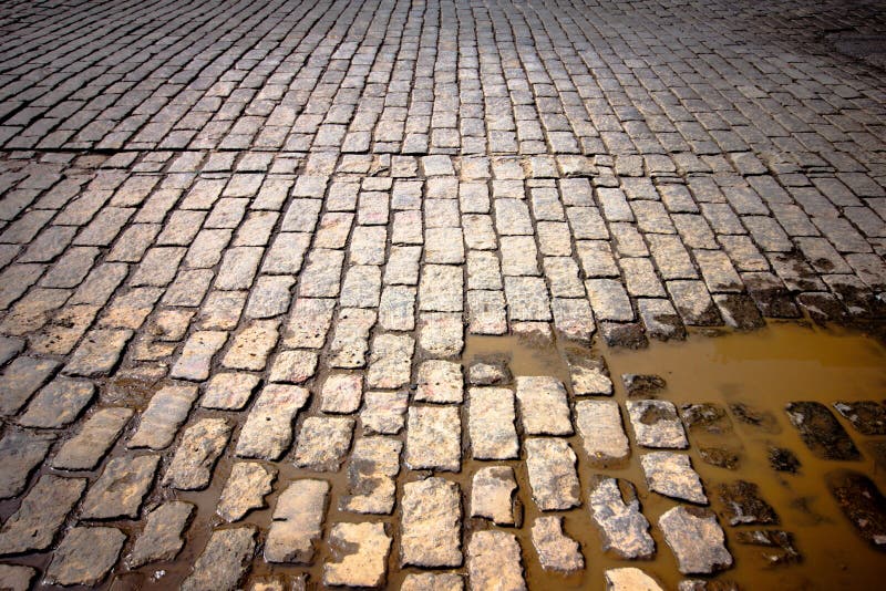 Reflection in Puddles after Rain Stock Photo - Image of street ...