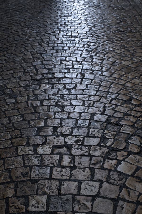 Old Cobblestone Street Night Reflection Background Texture Stock Photo ... Old Cobblestone Street Night Reflection Background Texture Stock Photo ...