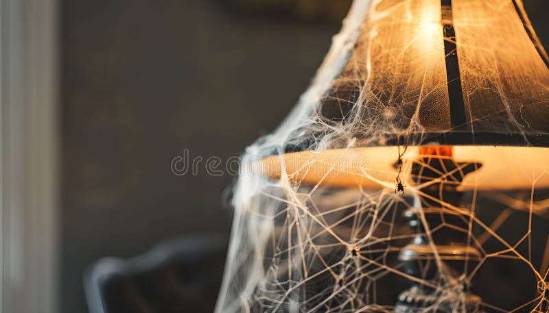 Old Cobweb on Lamp in Room, Closeup Stock Photo - Image of trap ...