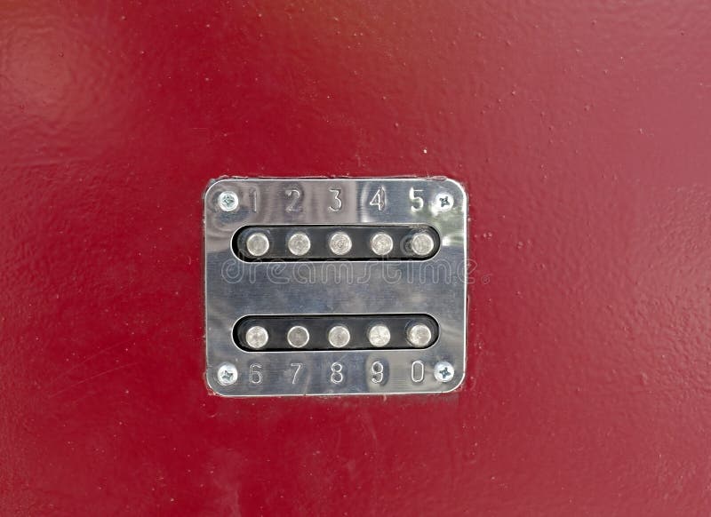 Old code lock on the door stock image. Image of code - 145983005