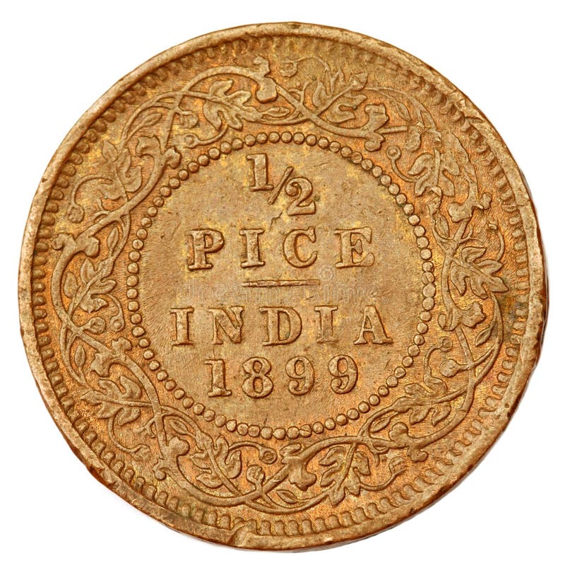Old Indian One Pice Coin of 1943 Stock Image - Image of historic, hole ...