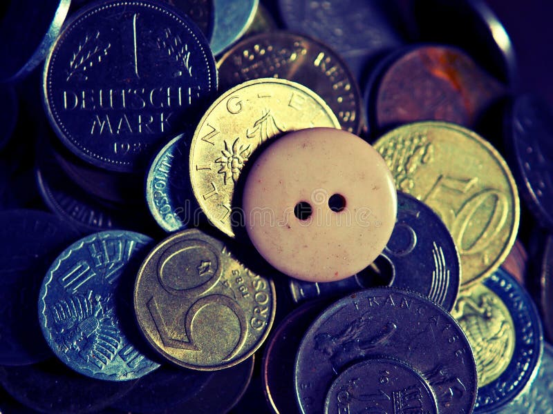 Old Coins and Button stock image. Image of money, coins - 155937849