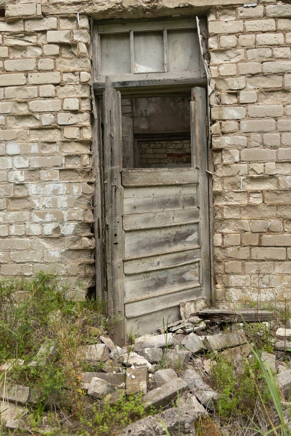 An Old, Collapsed Building in Soviet Army Base in Latvia, Europe. Stock ...