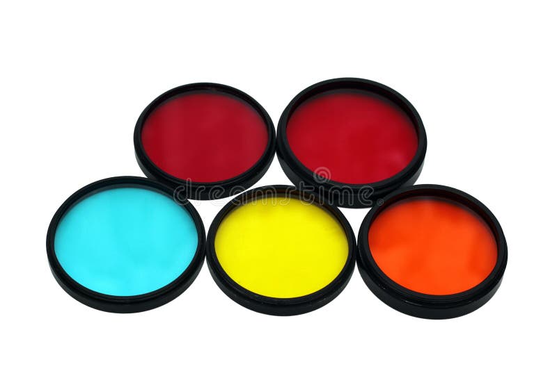 Old Color Photo Filters Isolated on White Background Stock Image ...