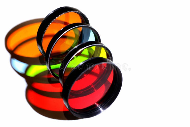 Old Color Photo Filters on White Background Stock Image - Image of ...