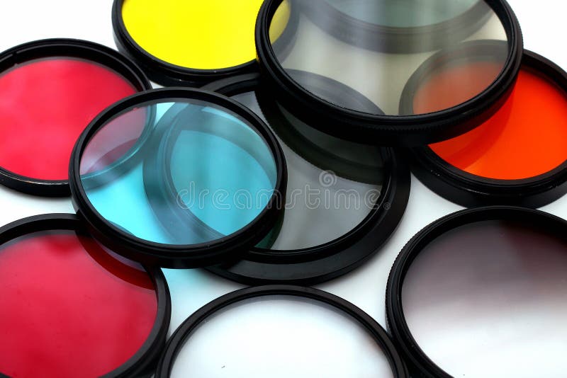 Old Color Photo Filters on White Background Stock Photo - Image of ...