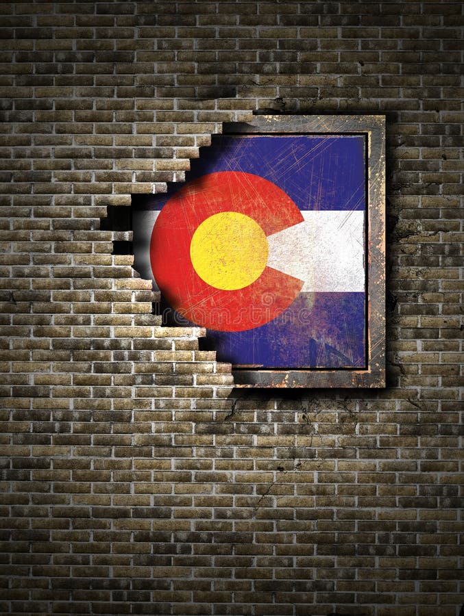 Old Colorado Flag in Brick Wall Stock Illustration - Illustration of ...